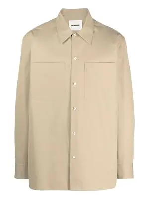 JIL SANDER Long-sleeve Cotton Shirt - Neutrals