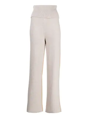Off-White Diag Languid Two-tone Knit Trousers - Neutrals