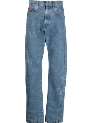 Martine Rose Printed Straight-leg Jeans - Blue