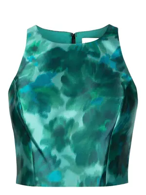 Sachin & Babi Lexie Watercolour-effect Sleeveless Top - Green