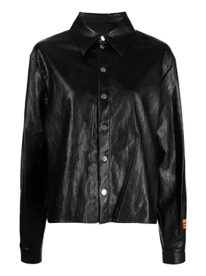 Heron Preston Shimmer Finish Long-sleeve Shirt - Black