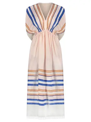 LEMLEM Eskedar Stripe-print Midi Dress - White