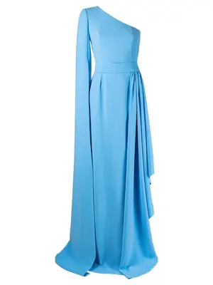 RHEA COSTA Rhea Costa One-shoulder Gown