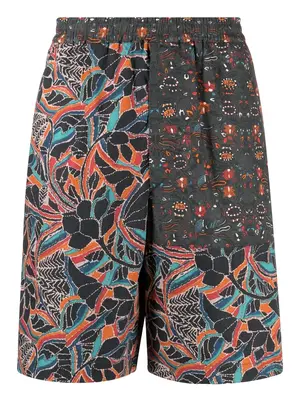 MARANT Graphic-print Deck Shorts - Grey