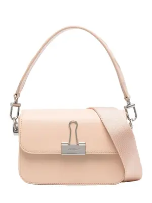 Off-White Binder Clip Leather Shoulder Bag - Neutrals