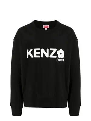 Kenzo Logo-print Crew-neck Sweatshirt - Black