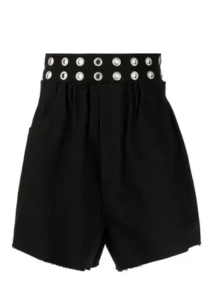 Raf Simons Eyelet-detail Denim Shorts - Black
