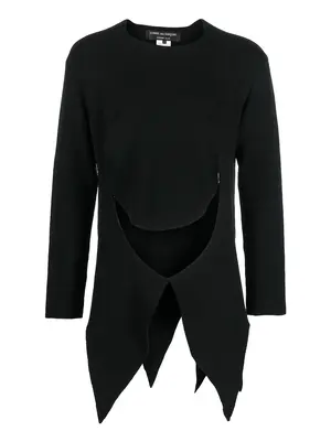 Comme Des Garçons Cut-out Asymmetric Jumper - Black