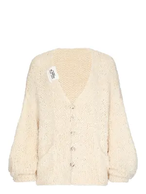Dolce & Gabbana Logo-patch Cotton Cardigan - Neutrals