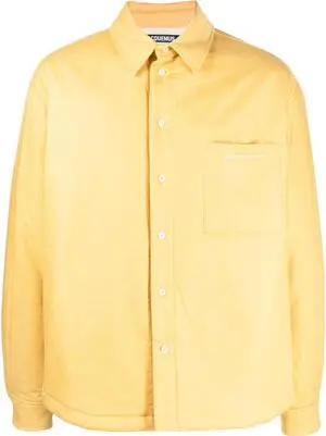 Jacquemus Embroidered-logo Button-fastening Shirt - Yellow