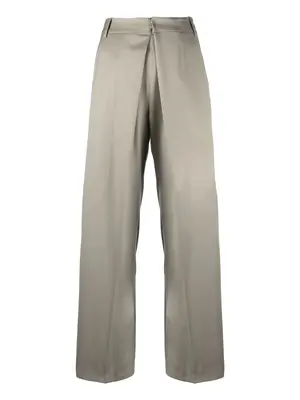 LOW CLASSIC Inverted-pleat Detail Trousers - Neutrals