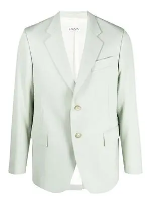 LANVIN Single-breasted Wool Blazer - Green