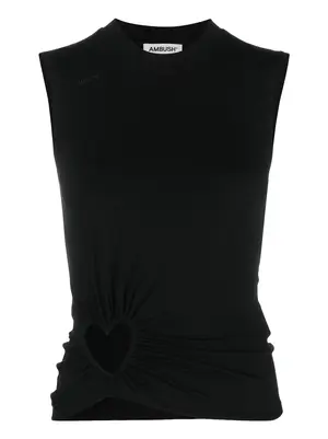 AMBUSH Heart Cut-out Top - Black