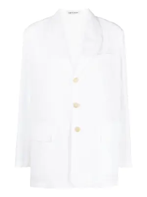 LOW CLASSIC Single-breasted Button Blazer - White