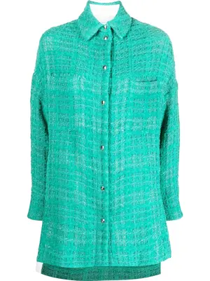 IRO PARIS Single-breasted Knitted Coat - Green