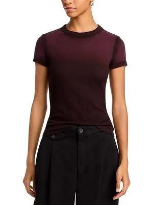Cotton Citizen Verona Ribbed Tee Eggplant Cast