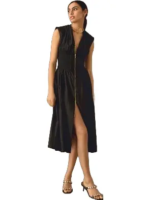 Maeve Maeve Tommie Zip-Front Midi Dress Assorted