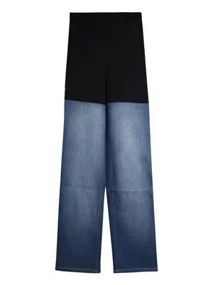 ALAÃA Contrast Denim Pants - Blue