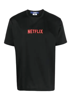 Junya Watanabe Netflix-print Cotton T-shirt - Black