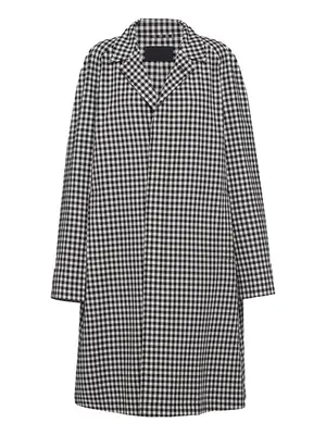 Prada Gingham-check Cotton Coat - White