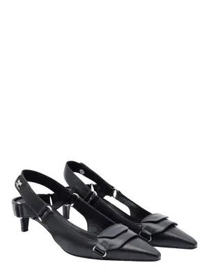 COURREGES Racer Leather Pumps - Black
