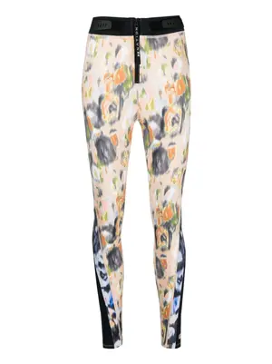 P.E Nation Graphic-print High-waisted Leggings - Neutrals