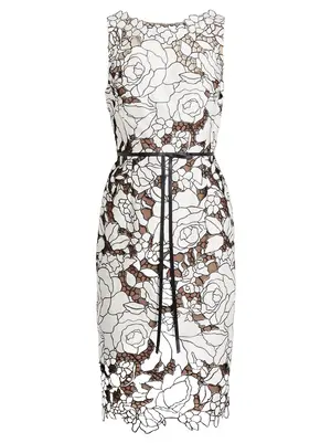 Marchesa Layered Embroidered Dress - White