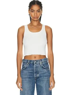 Eterne Cropped Scoop Neck Tank Top - Ivory