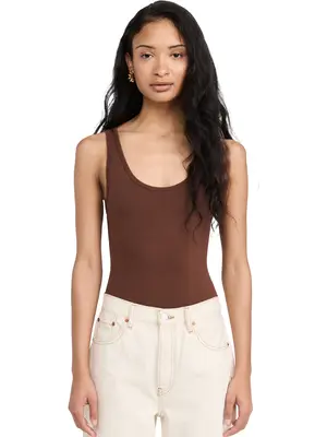 Ambitionist Everyday Classic Tank Thong Bodysuit - Brown