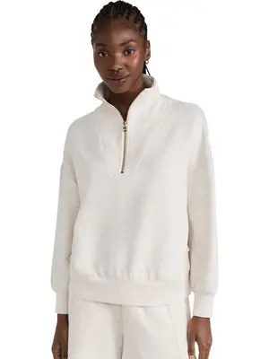 Varley Hawley Half Zip Pullover - Ivory Marl