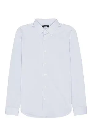 Theory Sylvain Structure Knit Shirt In Baby Blue - Olympic