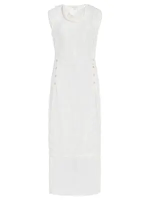 Bottega Veneta Layered Cotton Fit-and-flare Dress - White
