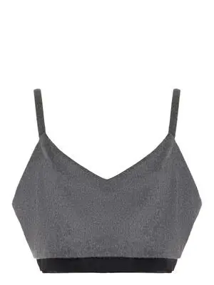 Miu Miu Layered Wool-cashmere Crop Top - Grey