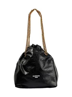Balenciaga Crush Small Tote Bag - Black