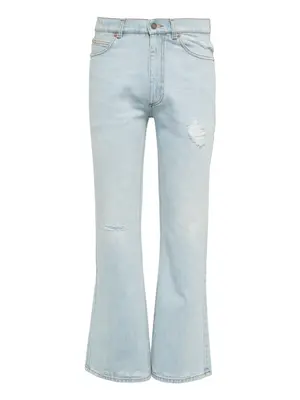 ERL Distressed Mid-rise Flared Jeans - Blue