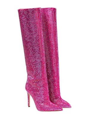Paris Texas Holly Embellished Knee-high Boots - Pink