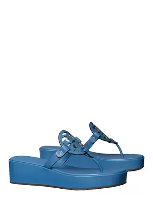 Tory Burch Miller Wedge Sandal Dark Blue Azure
