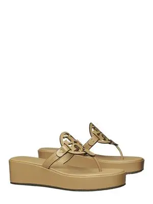 Tory Burch Miller Wedge Sandal Ginger Shortbread