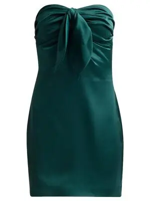 Ramy Brook Orion Bow Minidress Deep Emerald
