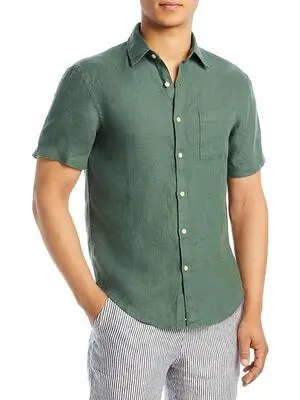 ALEX CRANE Ola Regular Fit Linen Shirt - Pine