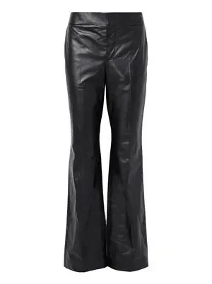 THE ROW Baer Flared Leather Pants - Black