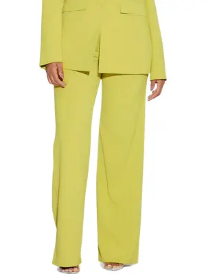 Naked Wardrobe Wide Leg Trousers Chartreuse