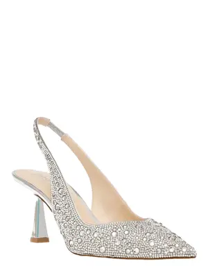 Betsey Johnson Clark Slingback Pumps - Silver