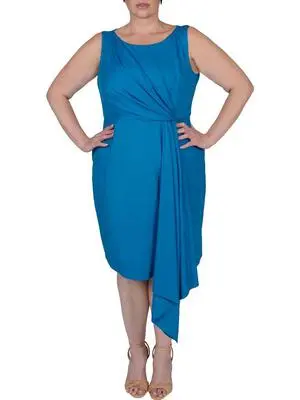 MAYES NYC Adele Ruched Sheath Dress - Blue