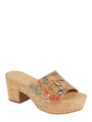 CHOCOLAT BLU Platform Sandals - Graffiti Cork