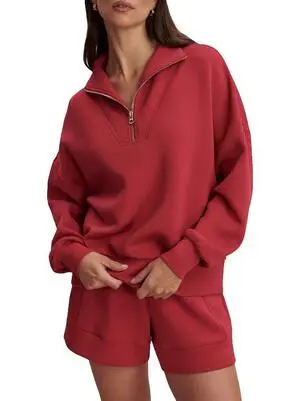 Varley Hawley Half-zip Pullover - Rich Raspberry