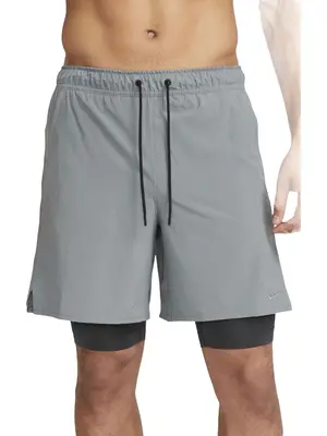 Nike Dri-fit Unlimited 2-in-1 Versatile Shorts - Dark Smoke Grey/black