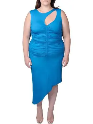 MAYES NYC MAYES NYC Sarah Cutout Asymmetric Dress Blue