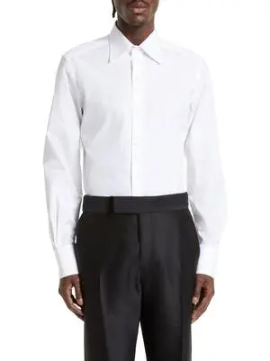 TOM FORD Slim Fit Poplin Button-up Shirt - Optical White