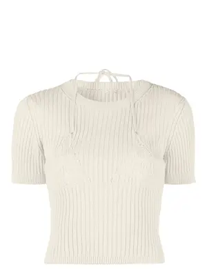 Jacquemus La Maille Bikini Cropped Top - Neutrals